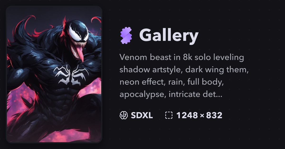 "Venom beast in 8k solo leveling shado..." | Gallery | Stablecog