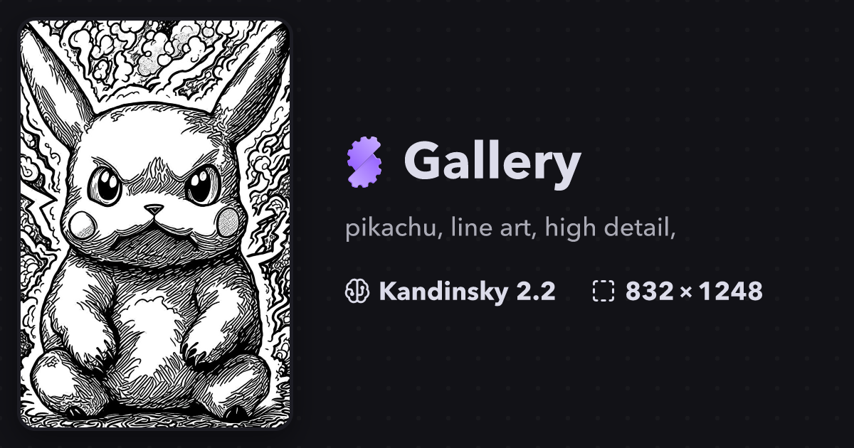 "pikachu, line art, high detail," | Gallery | Stablecog