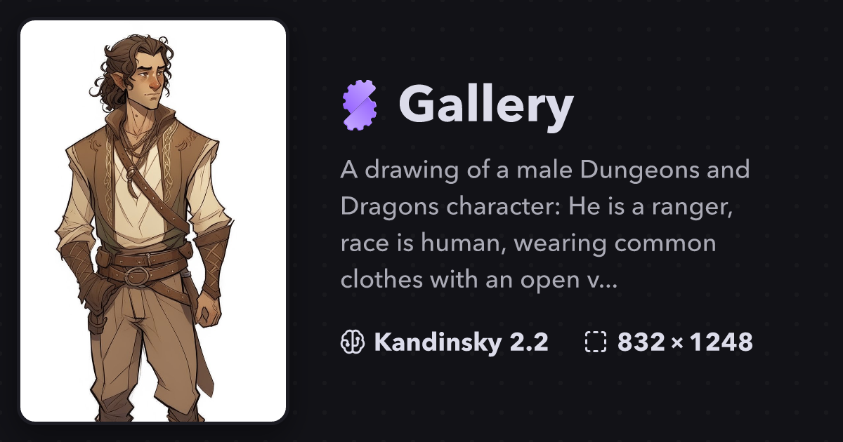 "A drawing of a male Dungeons and Drag..." | Gallery | Stablecog