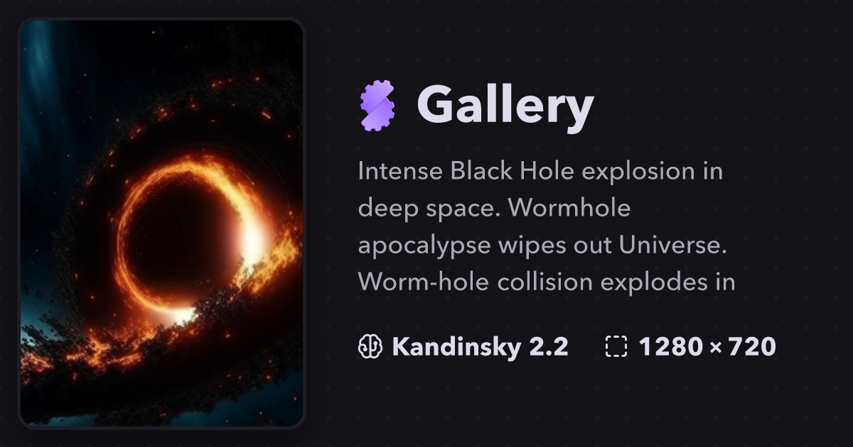 "Intense Black Hole explosion in deep ..." | Gallery | Stablecog