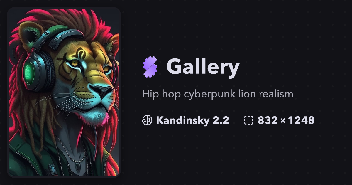 "Hip hop cyberpunk lion realism" | Gallery | Stablecog