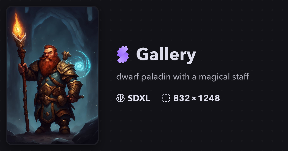 "dwarf paladin with a magical staff" | Gallery | Stablecog
