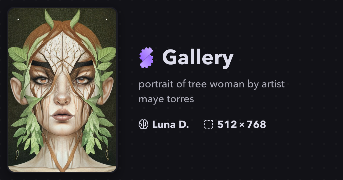 "portrait of tree woman by artist maye..." | Gallery | Stablecog