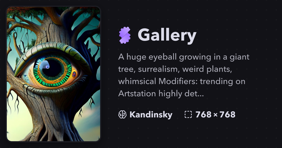 "A huge eyeball growing in a giant tre..." | Gallery | Stablecog