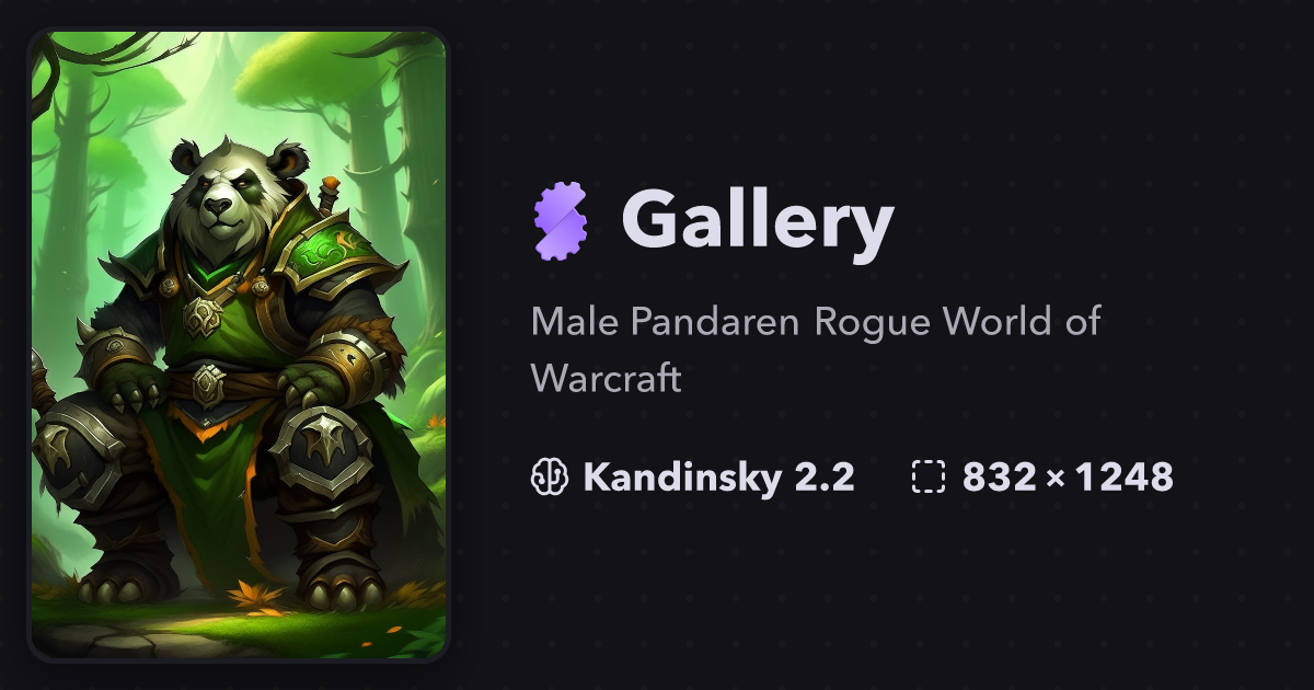 Male Pandaren Rogue World of Warcraft | Gallery