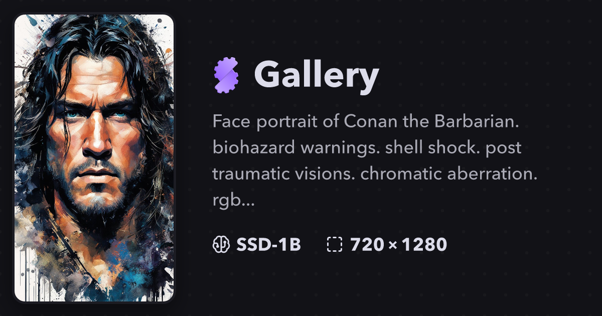 "Face portrait of Conan the Barbarian. bi..." | Gallery | Stablecog