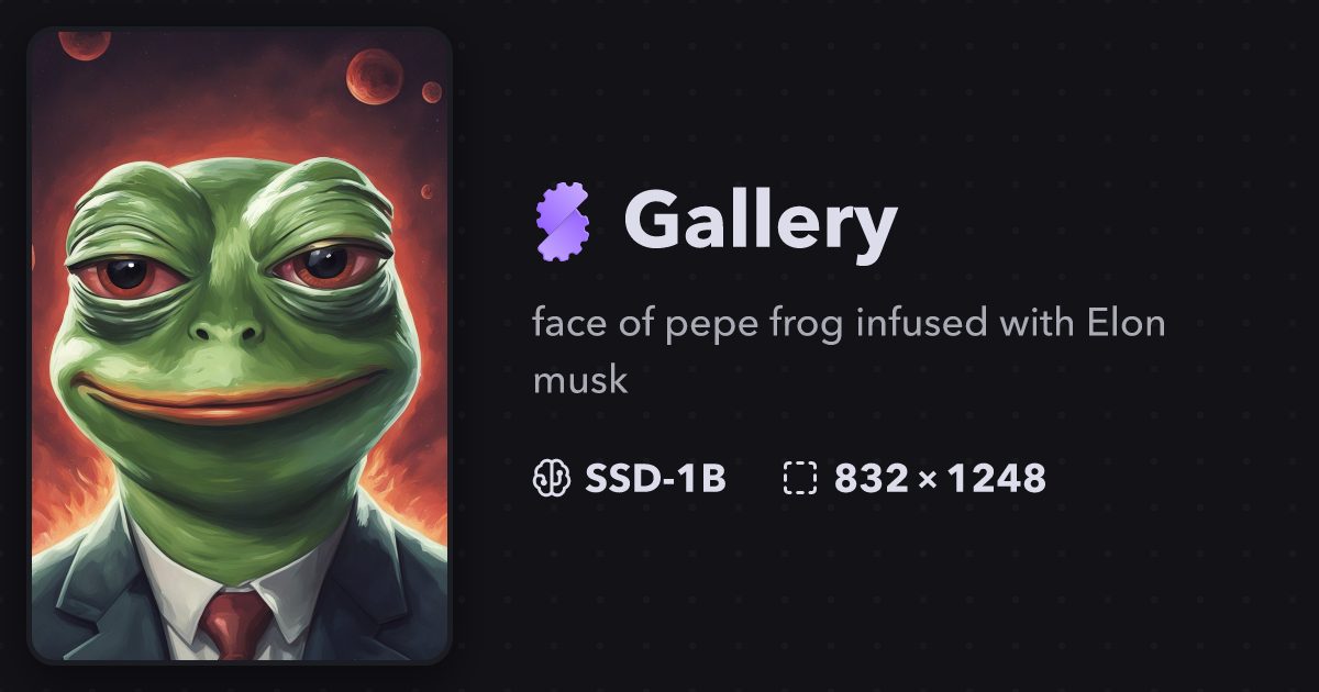"face of pepe frog infused with Elon musk" | Gallery | Stablecog