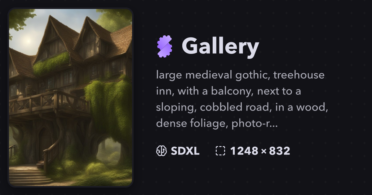 "large medieval gothic, treehouse inn,..." | Gallery | Stablecog