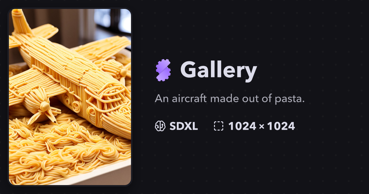 "An aircraft made out of pasta." | Gallery | Stablecog