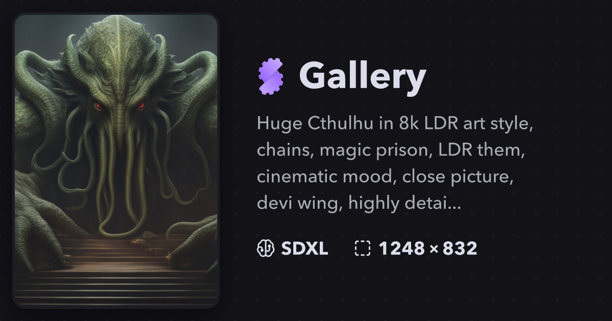 "Huge Cthulhu in 8k LDR art style, cha..." | Gallery | Stablecog
