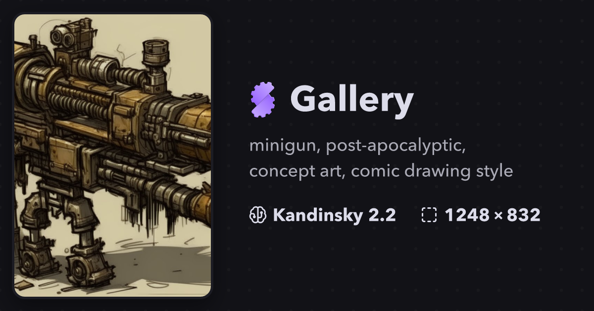 "minigun, post-apocalyptic, concept ar..." | Gallery | Stablecog