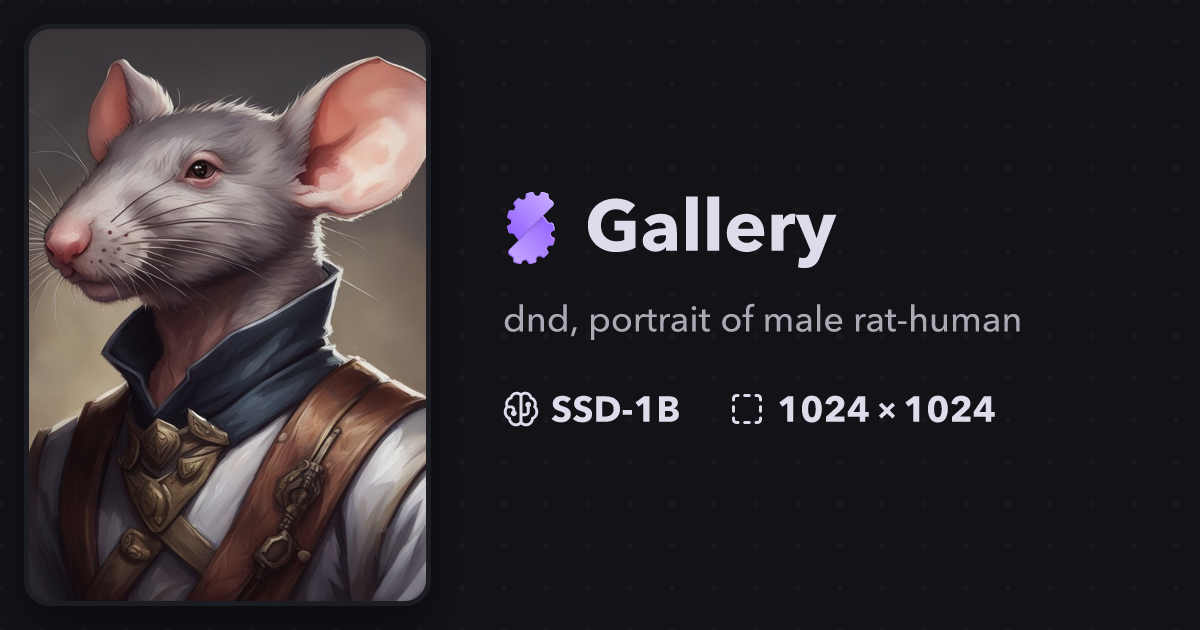 "dnd, portrait of male rat-human" | Gallery | Stablecog