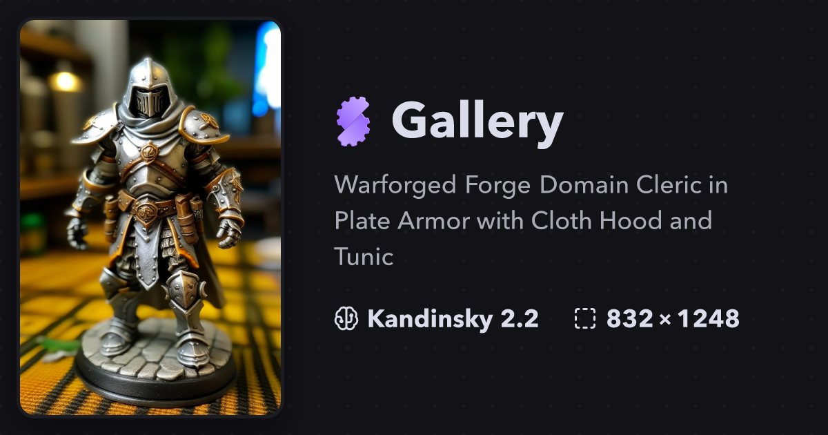 "Warforged Forge Domain Cleric in Plate A..." | Gallery | Stablecog