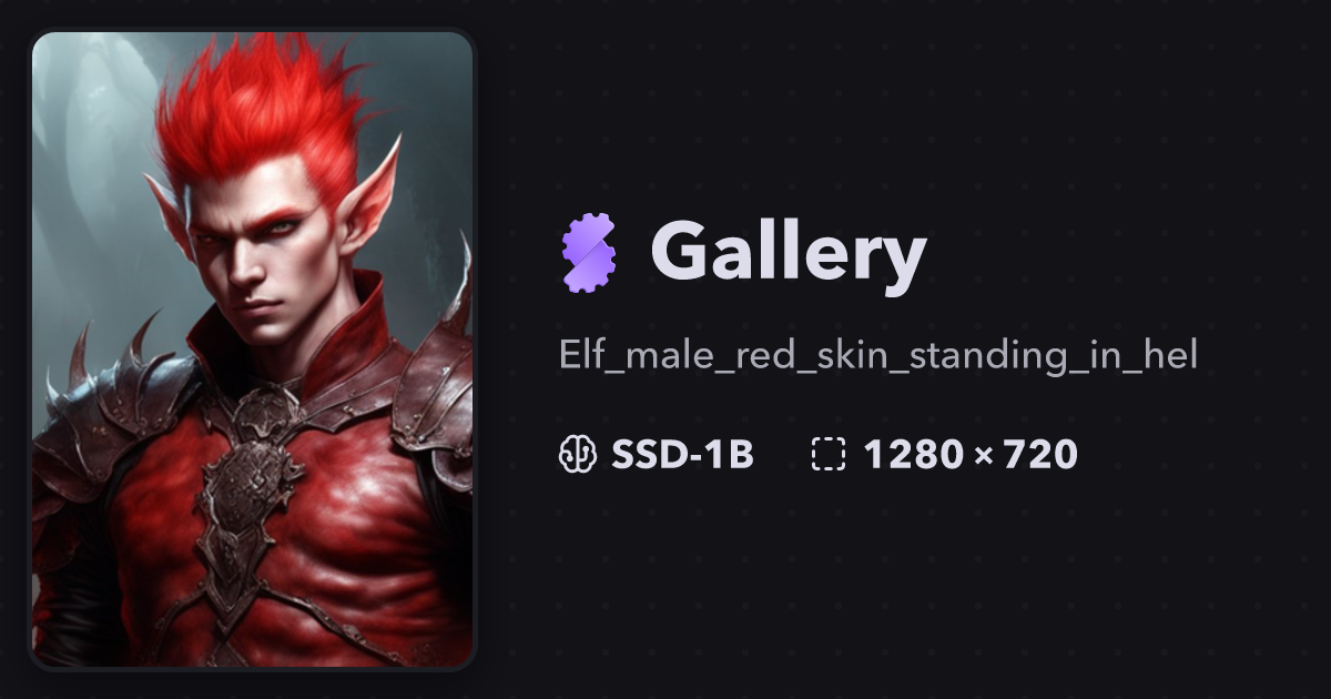 "Elf_male_red_skin_standing_in_hell_re..." | Gallery | Stablecog