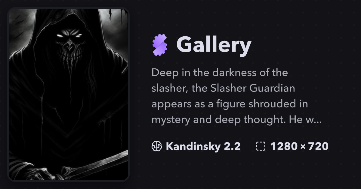 "Deep in the darkness of the slasher, ..." | Gallery | Stablecog