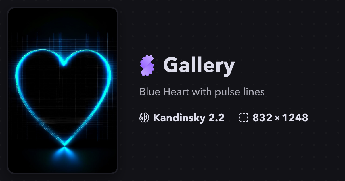"Blue Heart with pulse lines" | Gallery | Stablecog