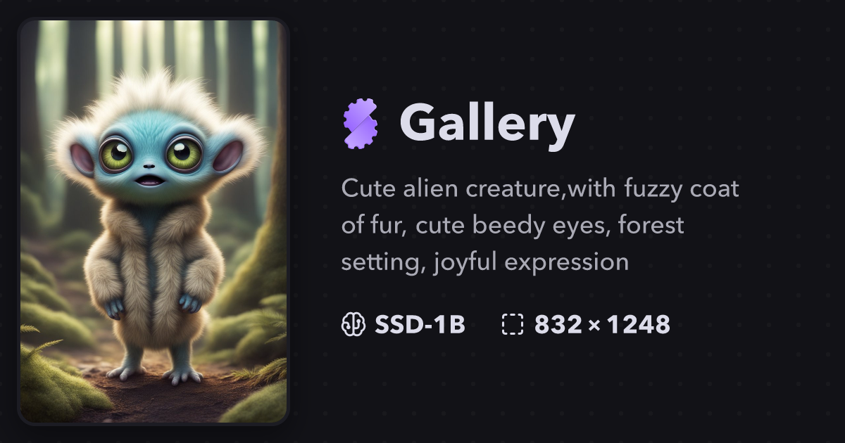 "Cute alien creature,with fuzzy coat o..." | Gallery | Stablecog