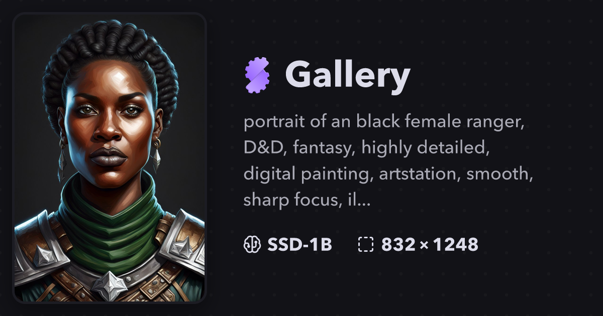 "portrait of an black female ranger, D..." | Gallery | Stablecog