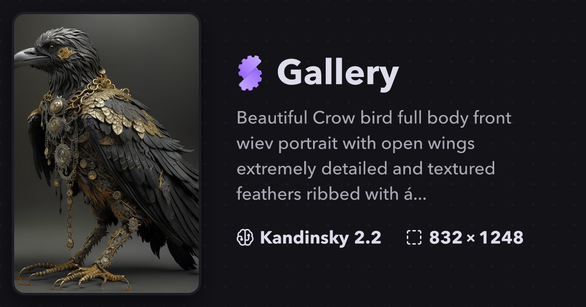"Beautiful Crow bird full body front w..." | Gallery | Stablecog