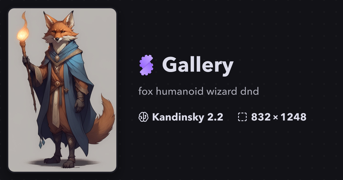 "fox humanoid wizard dnd" | Gallery | Stablecog