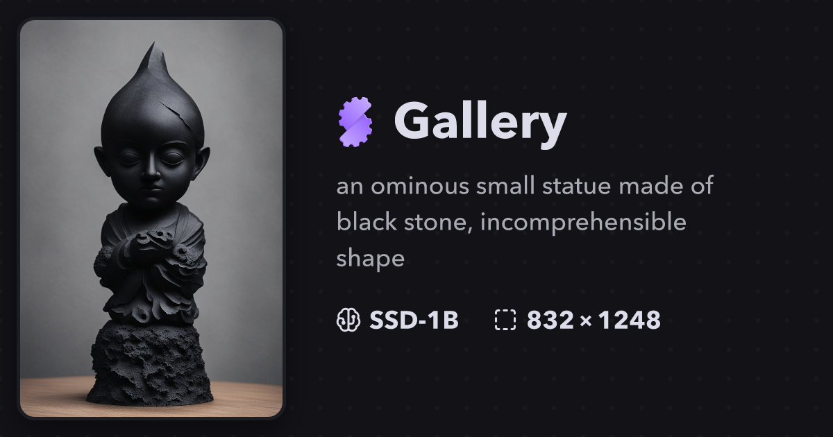 "an ominous small statue made of black..." | Gallery | Stablecog