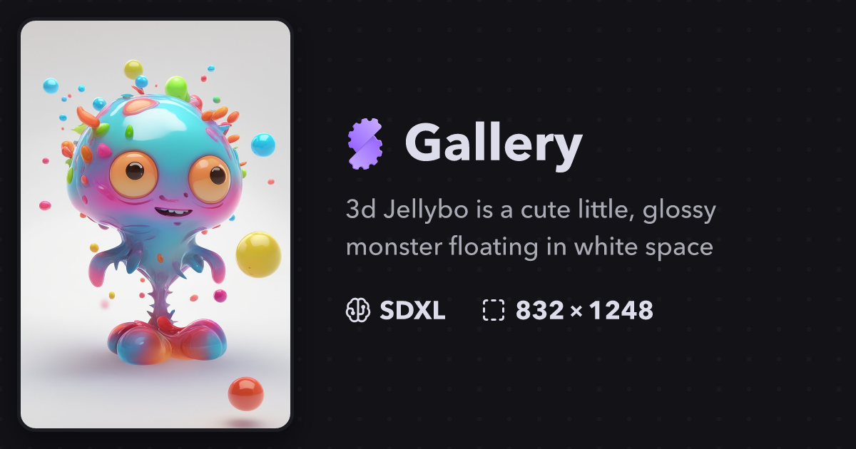 "3d Jellybo is a cute little, glossy mons..." | Gallery | Stablecog