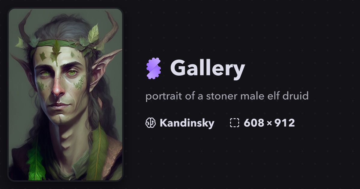 "portrait of a stoner male elf druid" | Gallery | Stablecog