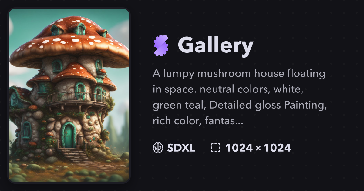 "A lumpy mushroom house floating in sp..." | Gallery | Stablecog