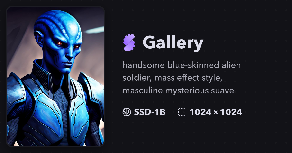 "handsome blue-skinned alien soldier, ..." | Gallery | Stablecog