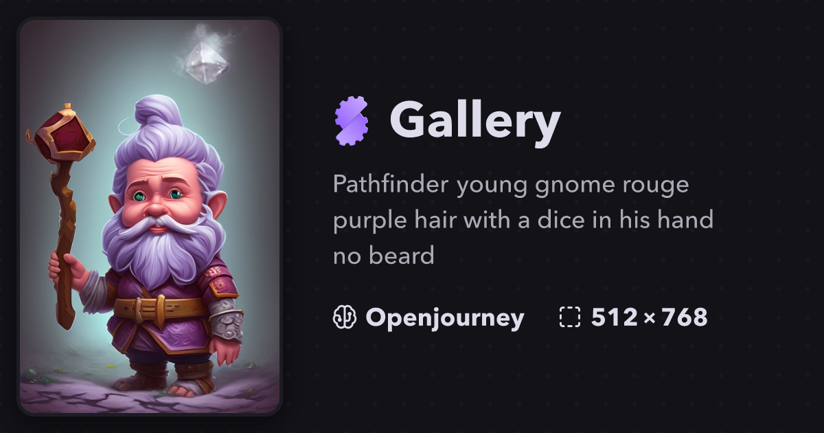"Pathfinder young gnome rouge purple h..." | Gallery | Stablecog