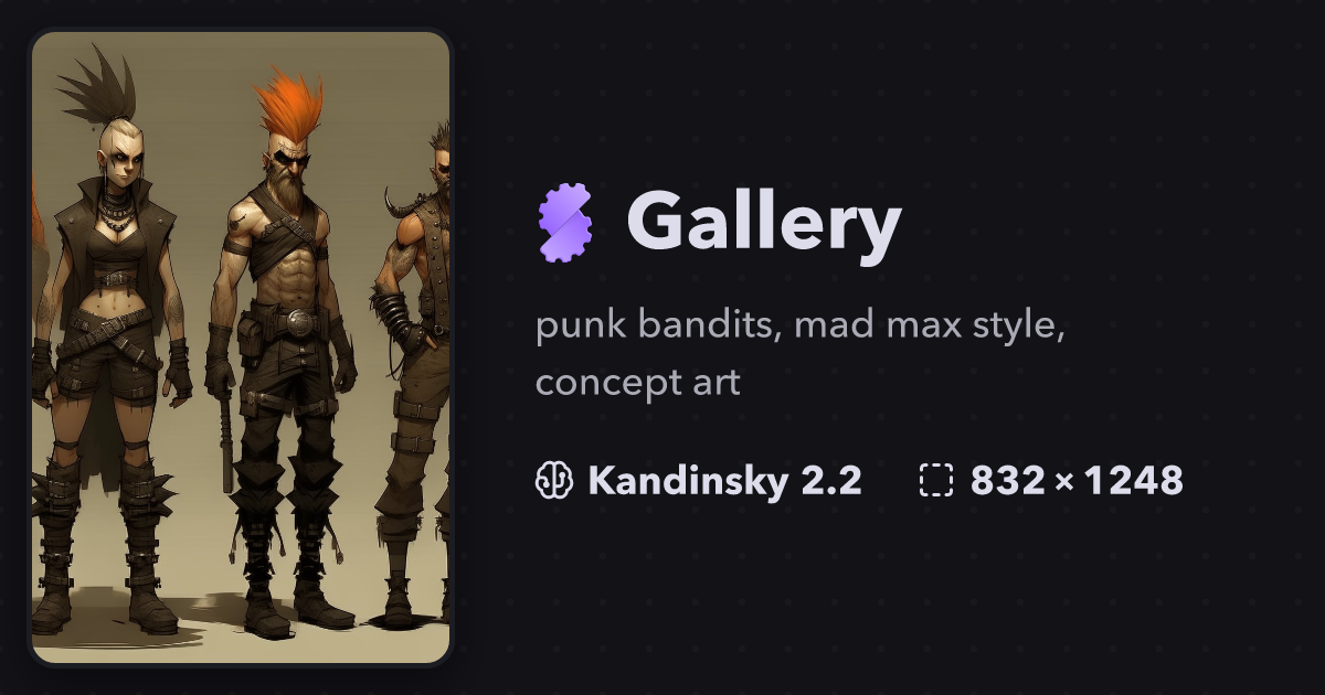 "punk bandits, mad max style, concept art" | Gallery | Stablecog