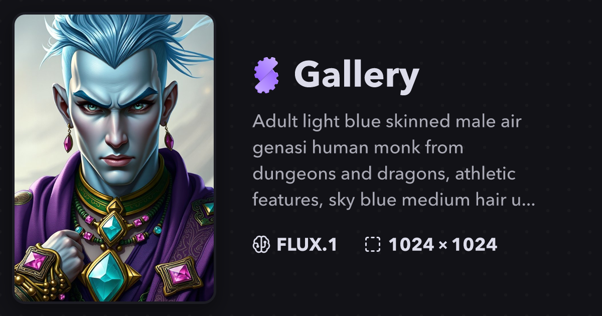 "Adult light blue skinned male air gen..." | Gallery | Stablecog