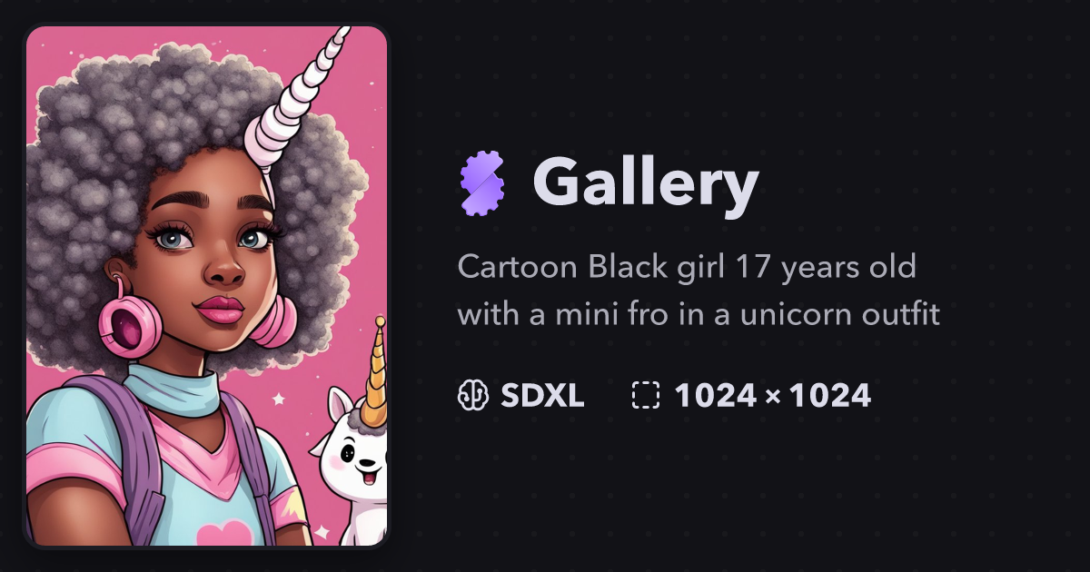 "Cartoon Black girl 17 years old with ..." | Gallery | Stablecog