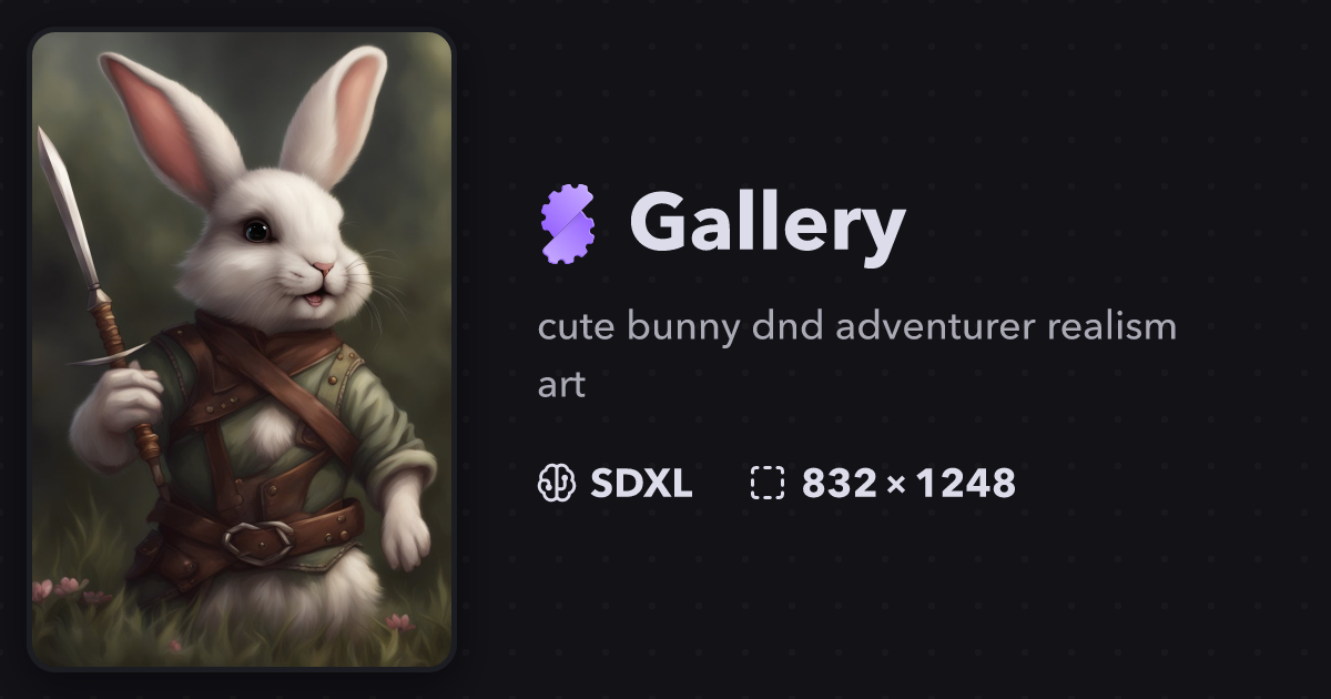 "cute bunny dnd adventurer realism art" | Gallery | Stablecog