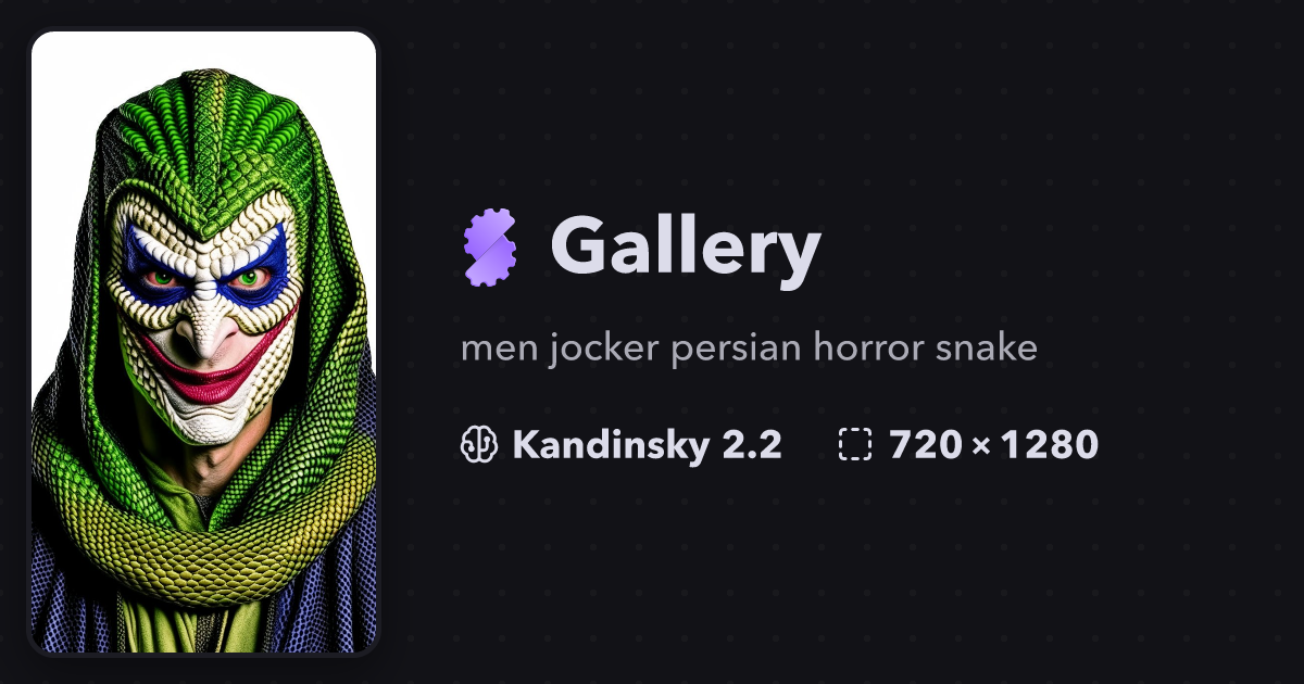 "men jocker persian horror snake" | Gallery | Stablecog