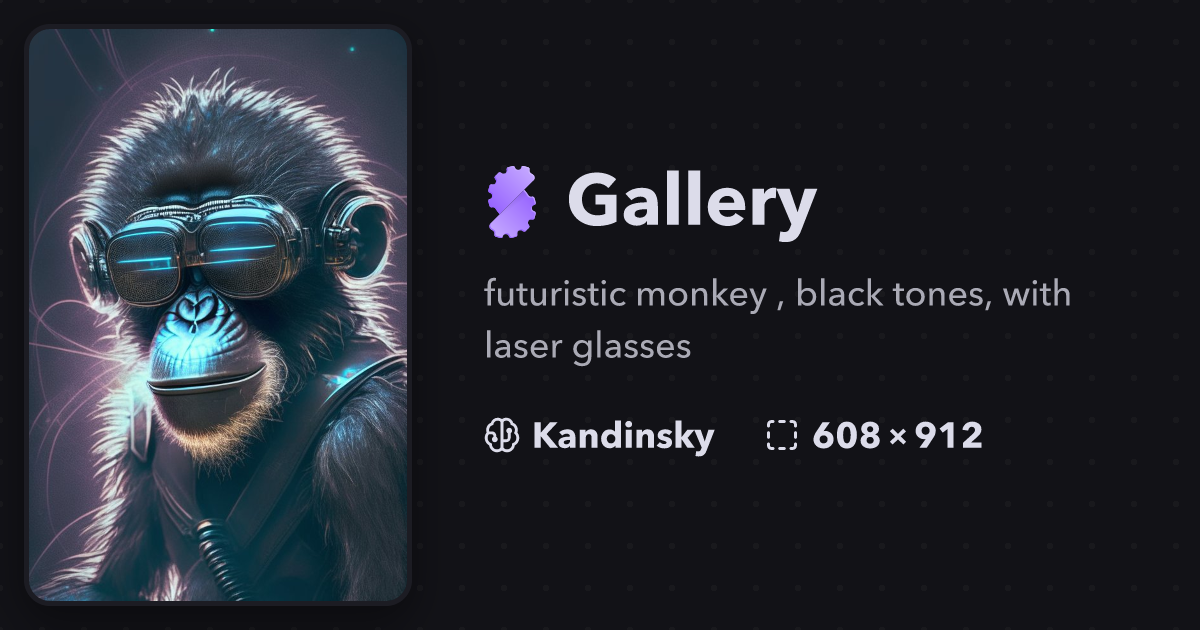 "futuristic monkey , black tones, with..." | Gallery | Stablecog