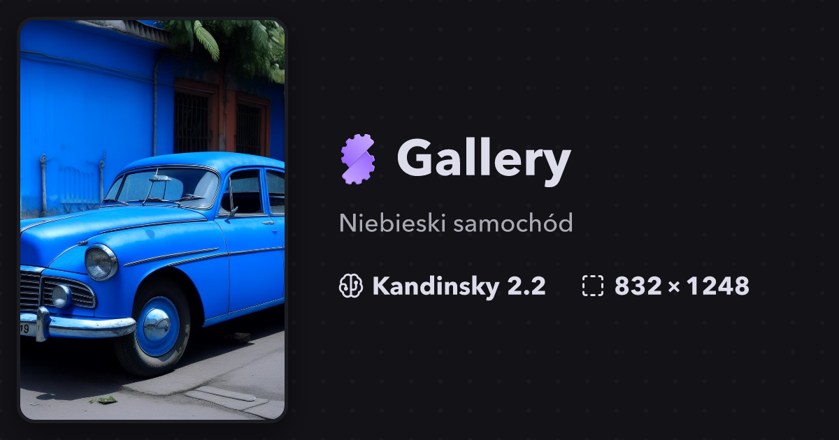 "Niebieski samochód" | Gallery | Stablecog
