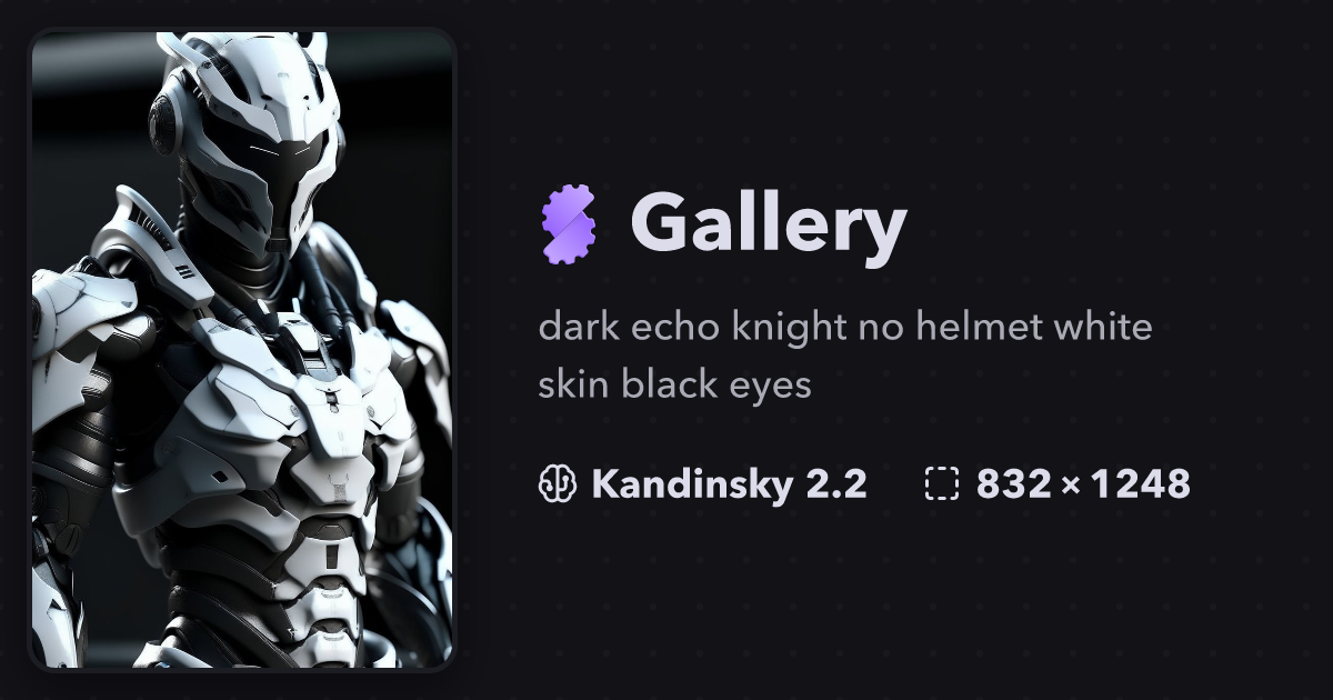 "dark echo knight no helmet white skin..." | Gallery | Stablecog