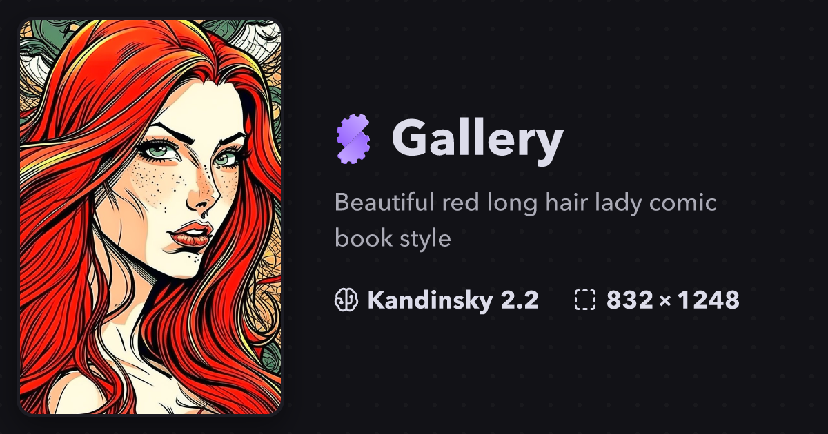 "Beautiful red long hair lady comic book ..." | Gallery | Stablecog