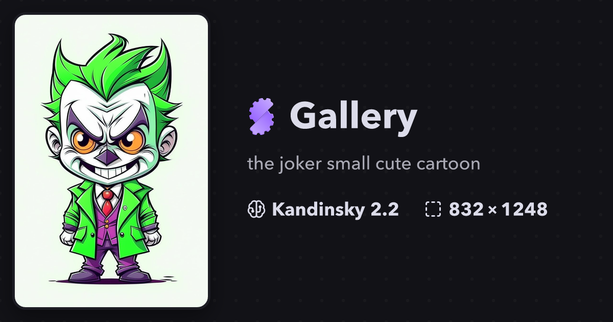 "the joker small cute cartoon" | Gallery | Stablecog