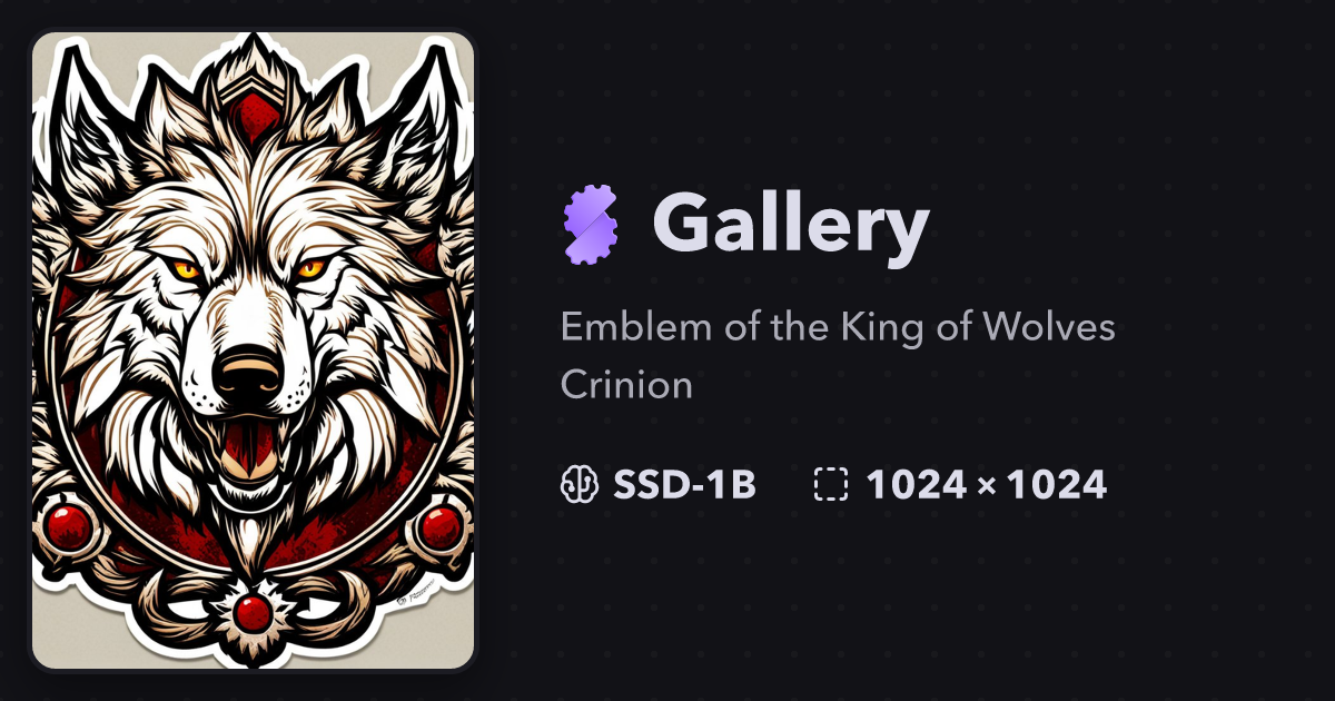 "Emblem of the King of Wolves Crinion" | Gallery | Stablecog