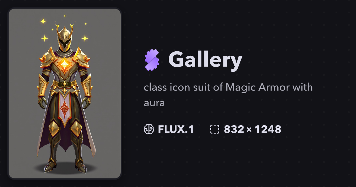 "class icon suit of Magic Armor with aura" | Gallery | Stablecog