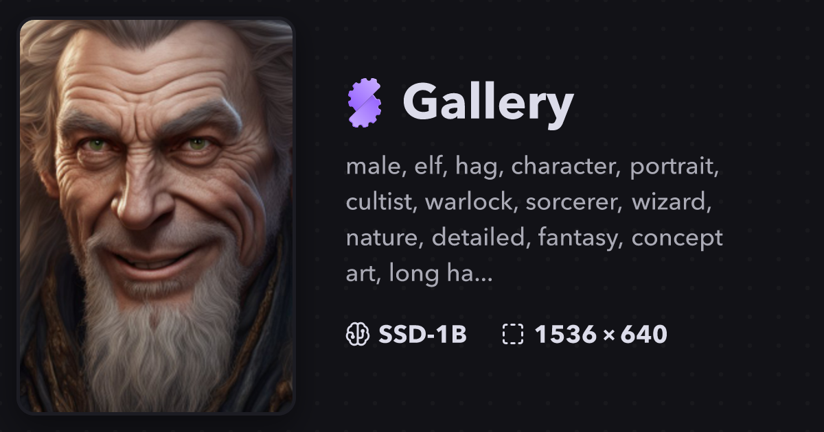 "male, elf, hag, character, portrait, ..." | Gallery | Stablecog