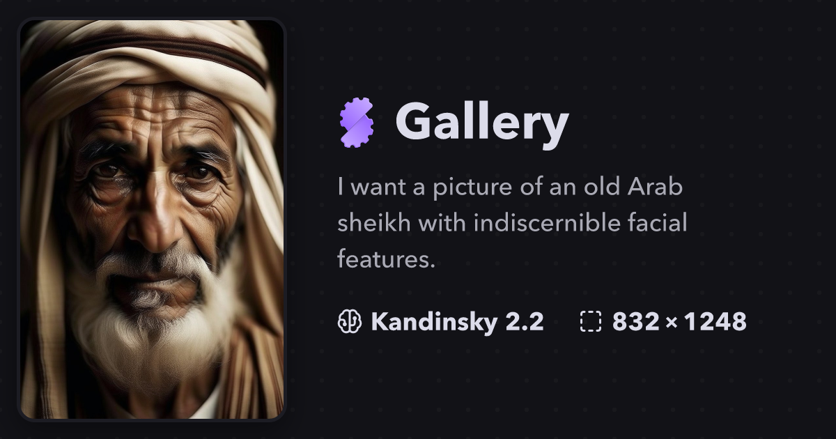 "I want a picture of an old Arab sheik..." | Gallery | Stablecog