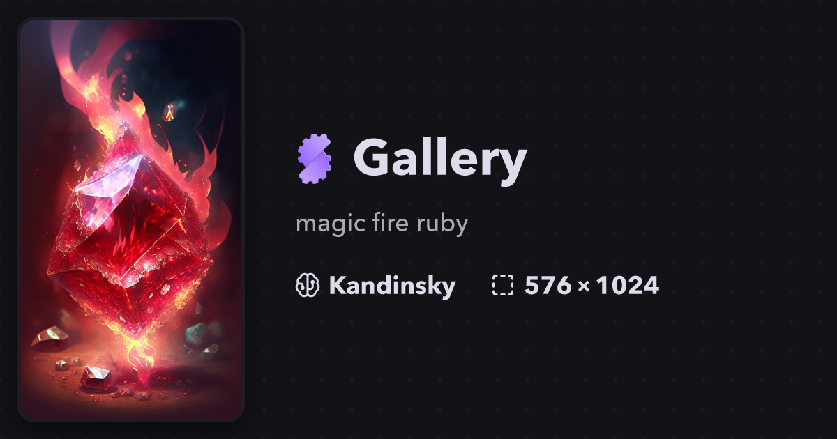 "magic fire ruby" | Gallery | Stablecog