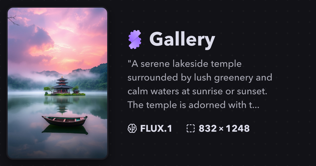 ""A serene lakeside temple surrounded ..." | Gallery | Stablecog