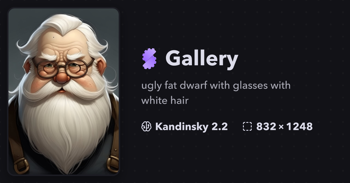 "ugly fat dwarf with glasses with whit..." | Gallery | Stablecog