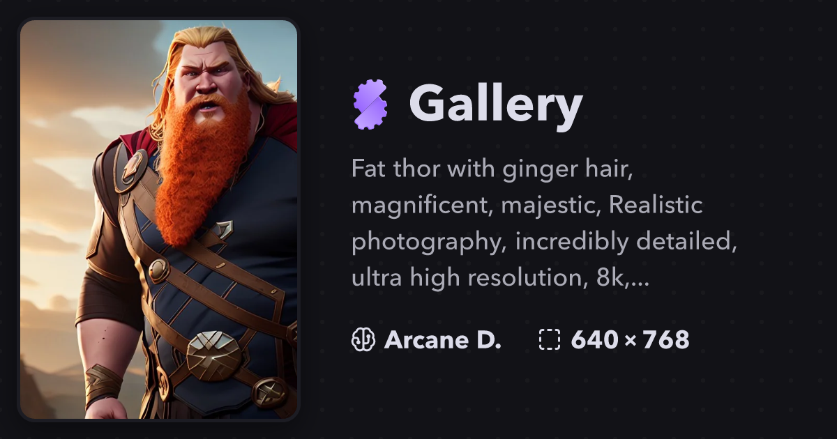 Fat thor with ginger hair, magnificent, majestic, ... | Gallery
