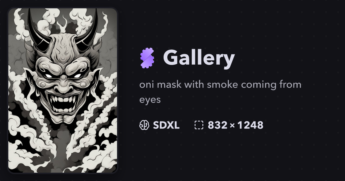 "oni mask with smoke coming from eyes" | Gallery | Stablecog