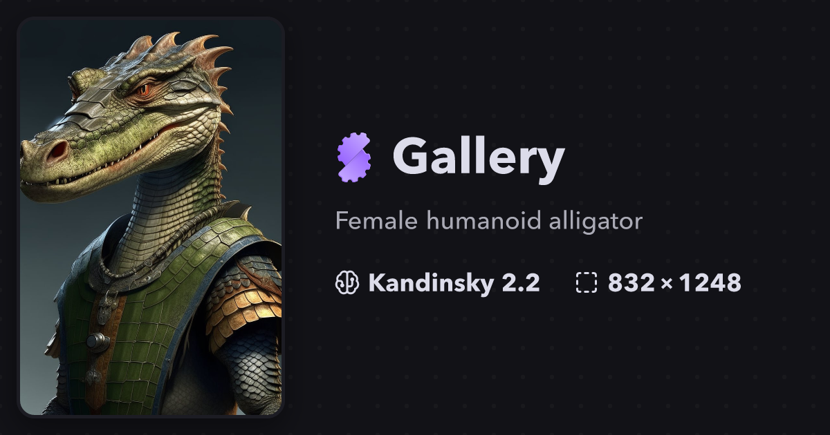 "Female humanoid alligator" | Gallery | Stablecog